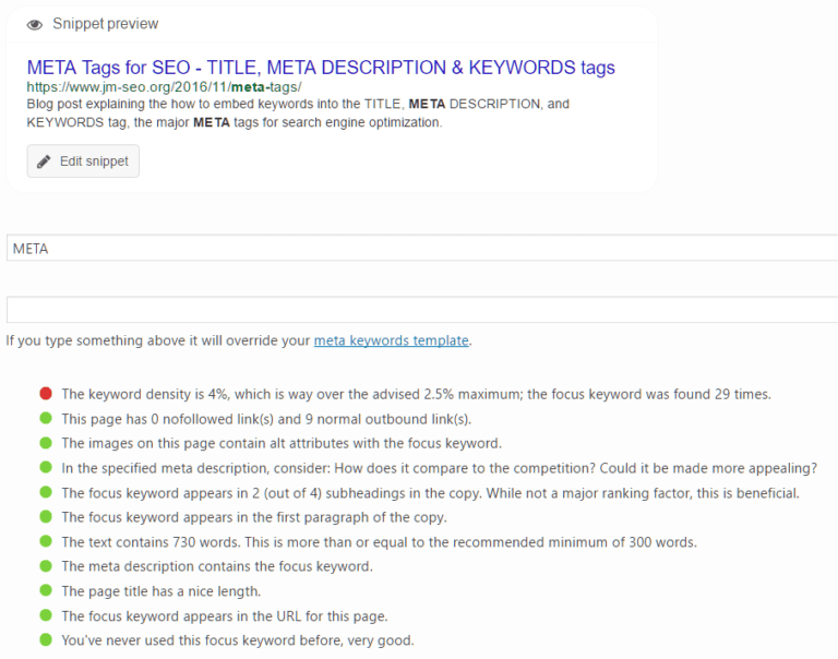 META Tags for SEO - TITLE, META DESCRIPTION & KEYWORDS tags